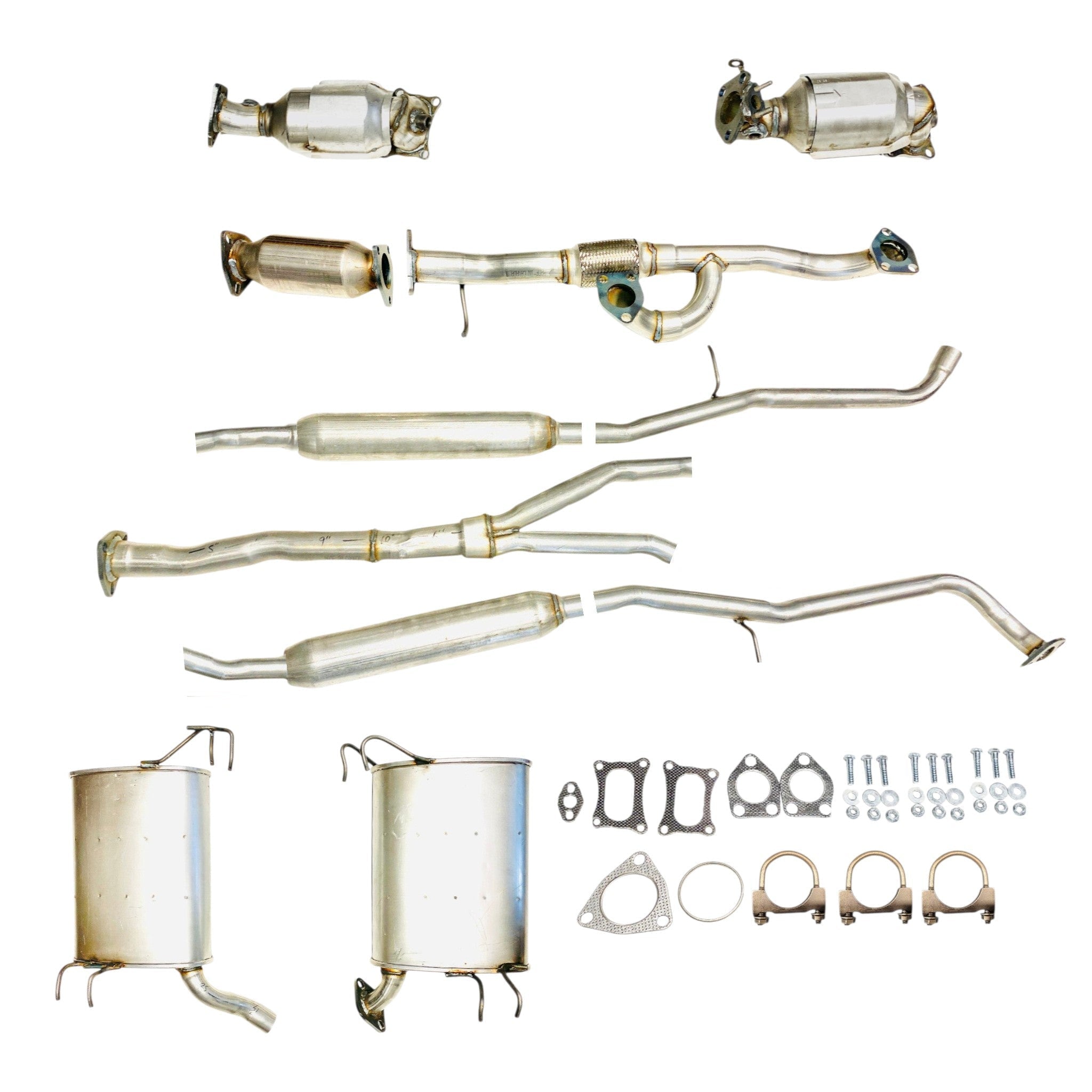 Honda Crosstour 3.5L (2012) (AWD) Manifold Converters, Flex Pipe, Rear ...