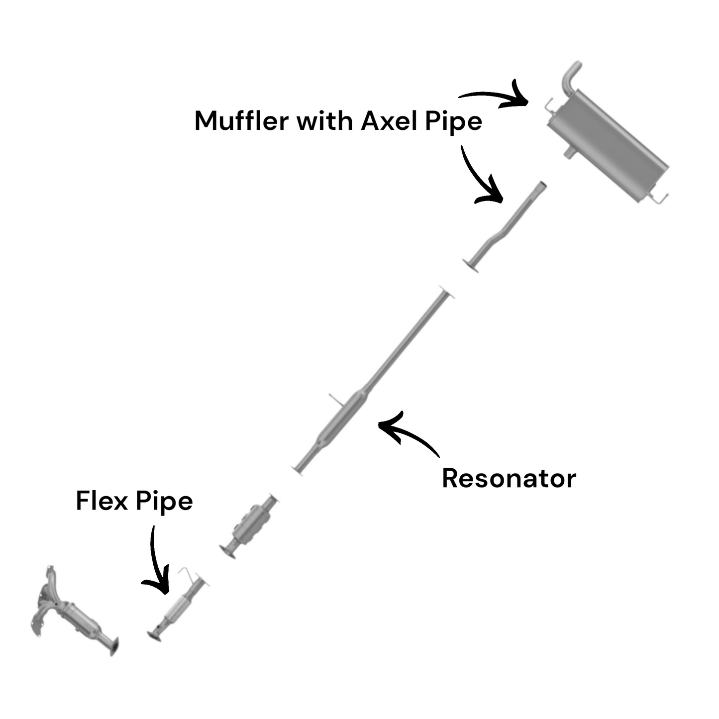 Hyundai Tucson 2.0L (2011-2013) (Federal Emissions System) Flex Pipe ...