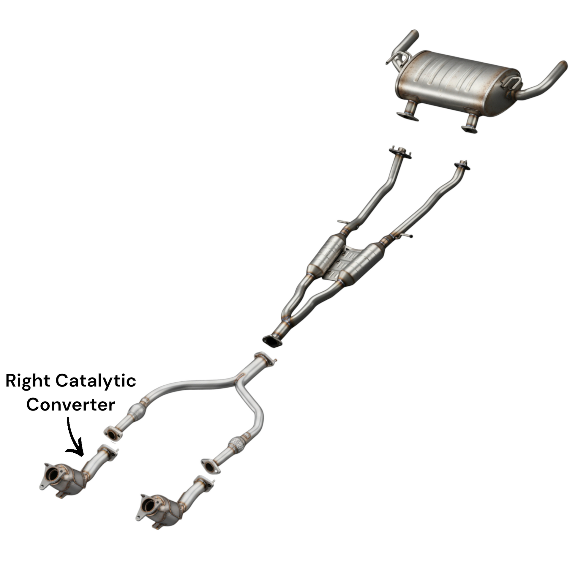 Infiniti Q50 3.0L (2016-2019) Right Side Converters – Exhaust King